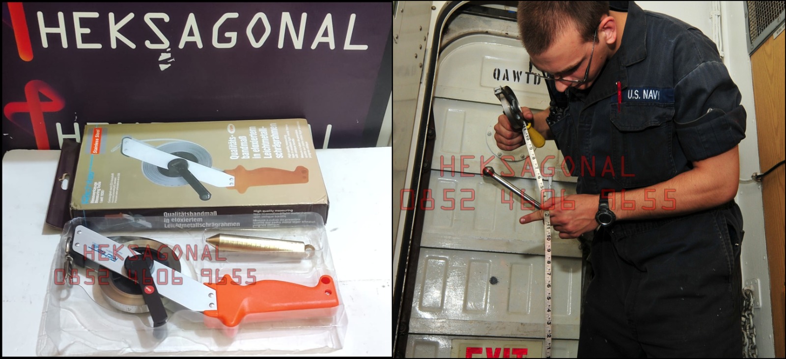 Sounding Tape Alat Ukur Kedalaman Tangki Balikpapan - Heksagonal