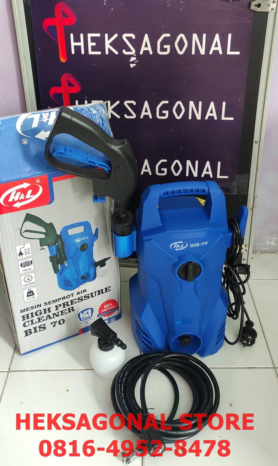 Jet Cleaner Mesin Cuci Steam Mobil Motor H&L BIS70 Balikpapan - Heksagonal